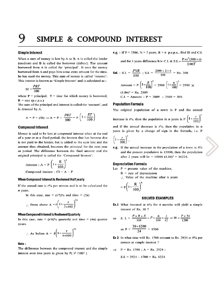 Simple and Compund Interest | PDF