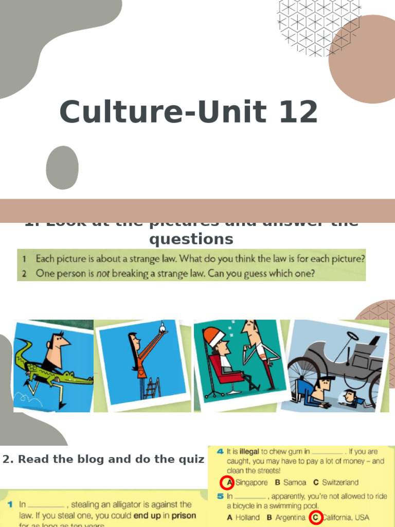 Culture - U12 THINK B1 | PDF