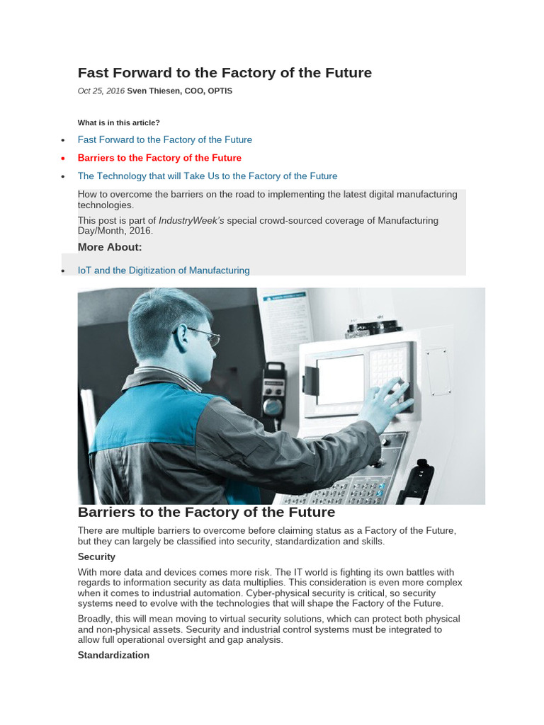 2 - Fast Forward To The Factory of The Future | PDF | Automation ...