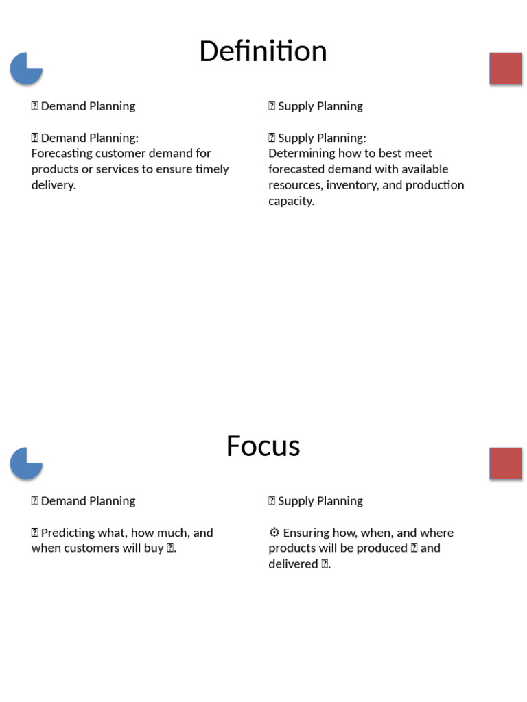 Demand vs Supply Planning Explained | PDF | Forecasting | Inventory