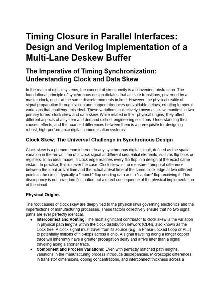 Verilog Implementation of Deskew Buffer | PDF | Electricity ...