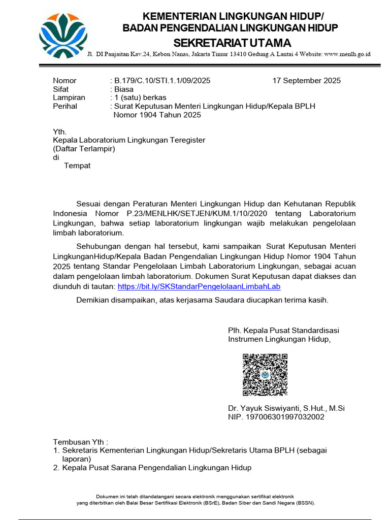 Standar Pengelolaan Limbah Laboratorium | PDF