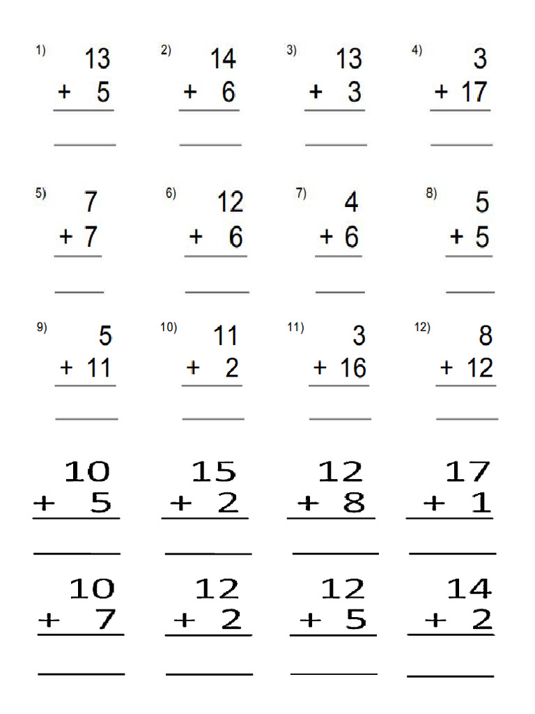Addition Within 20 K2 | PDF