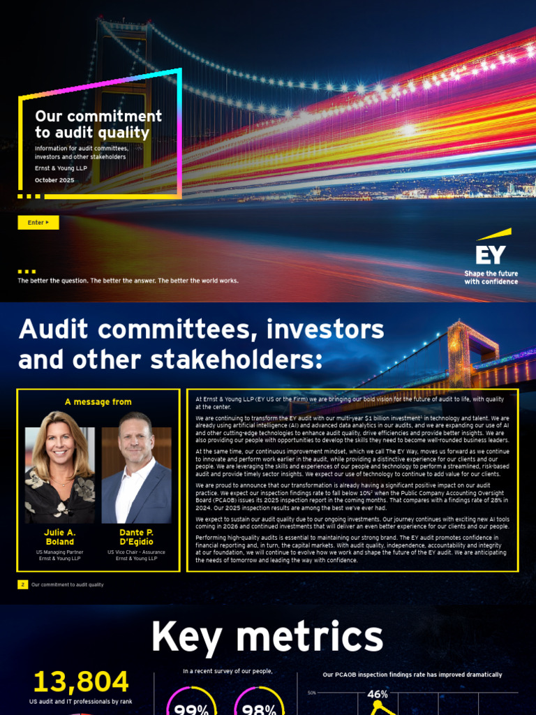 EY Audit Quality Commitment 2025 | PDF | Audit | Business