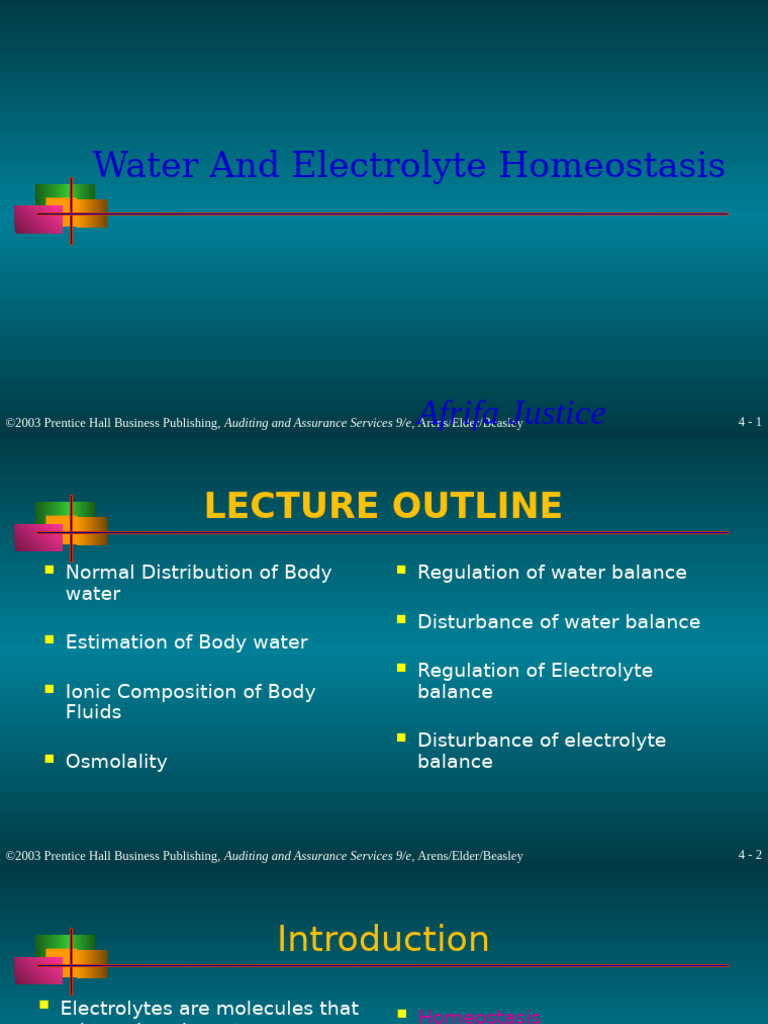 Water Electrolyte Balance | PDF | Osmosis | Physiology