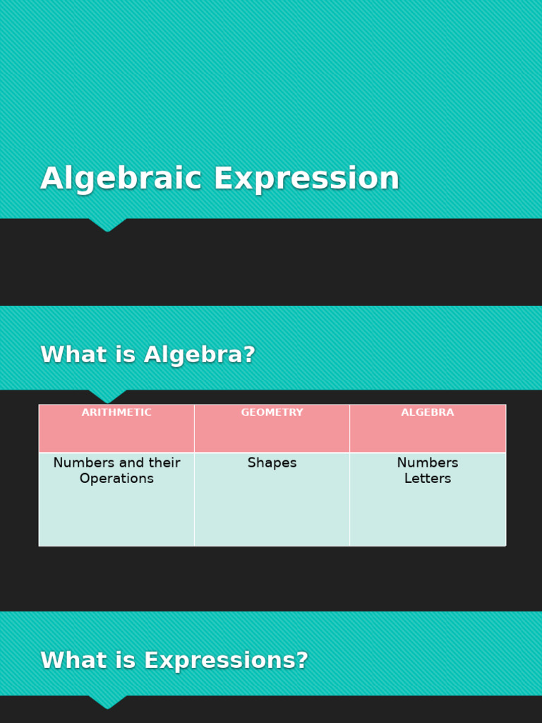 Understanding Algebraic Expressions | PDF