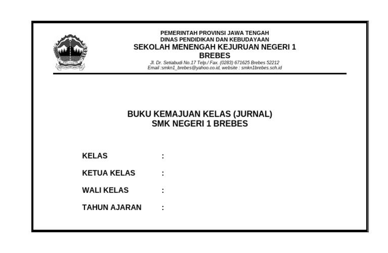 Cover Jurnal Kelas (1) SMK N 1 BREBES | PDF