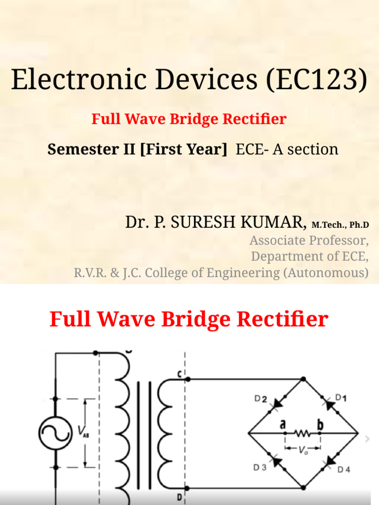 Full Wave Bridge Rectifier Overview | PDF | Rectifier | Diode