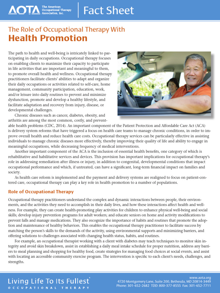 W3 - (印) AOTA 2015-OT and Health Promotion fact sheet | PDF ...