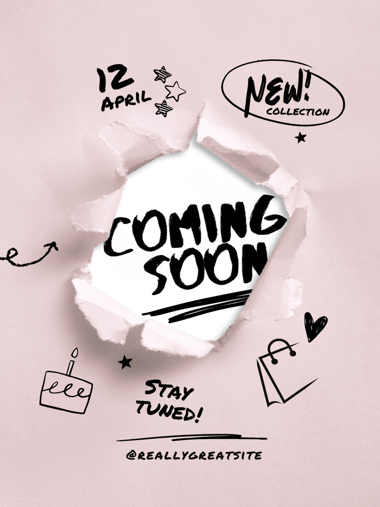 Pink Black Modern Grunge Ripped Paper Coming Soon Poster_20251015 ...