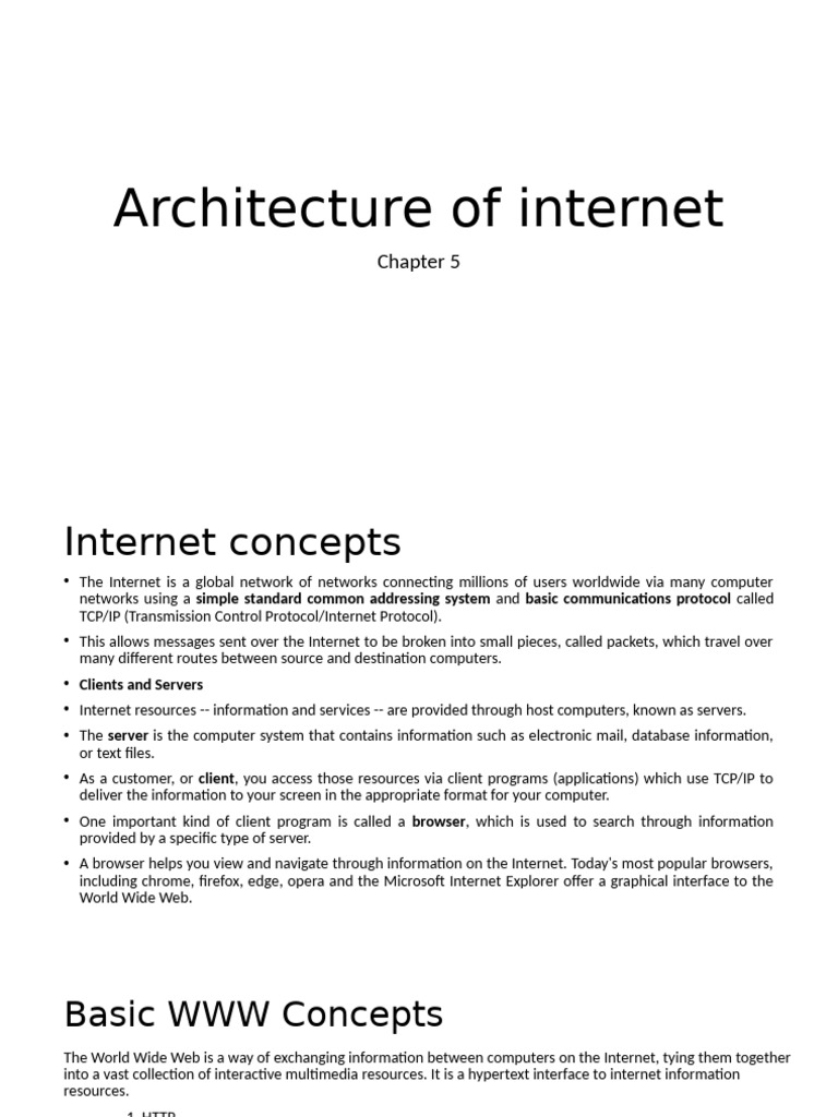 Chap 5 Internet Architecture - 1687947366126 | PDF | Domain Name | World Wide Web