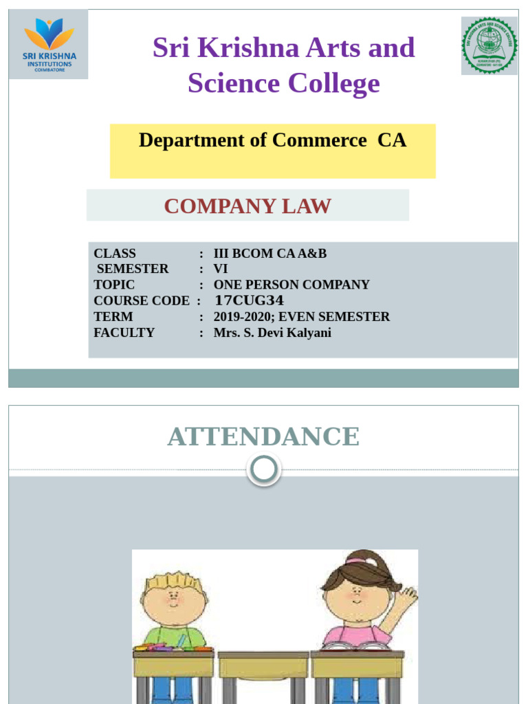 1 Hr- Unit 1 - One Person Company | PDF | Companies | Sole Proprietorship