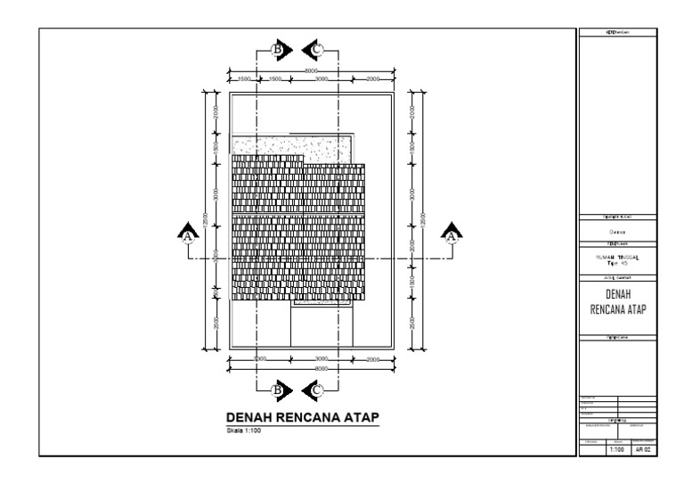 Denah Rencana Atap Skala 1:100 | PDF