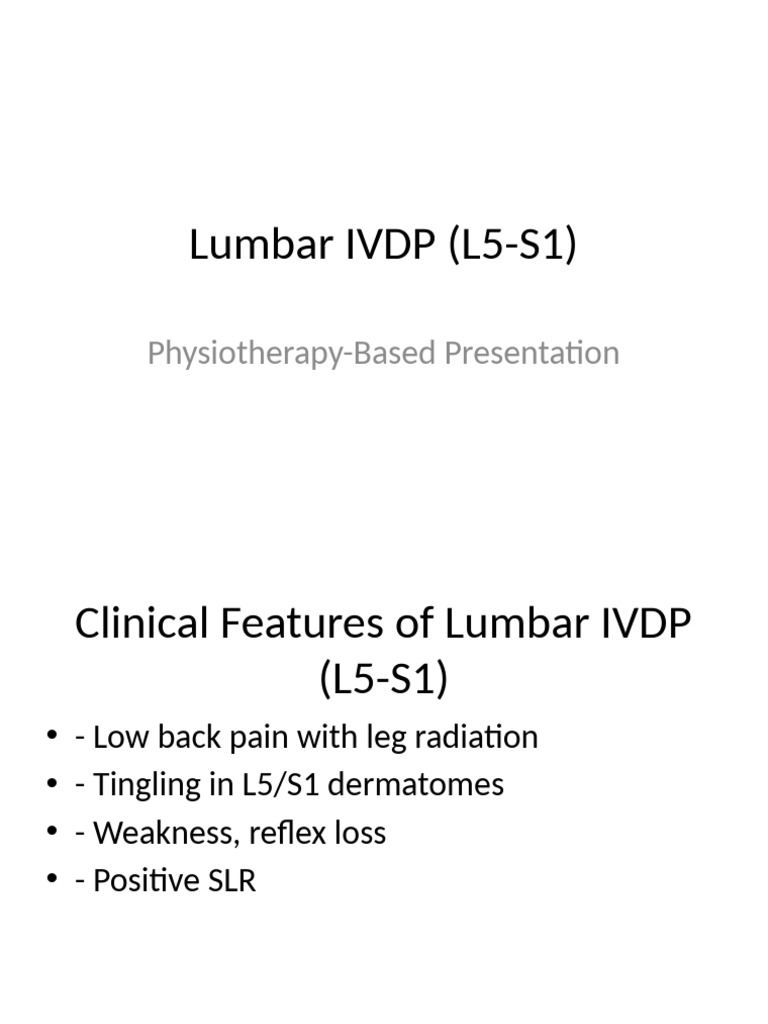 Lumbar IVDP Physiotherapy Guide | PDF