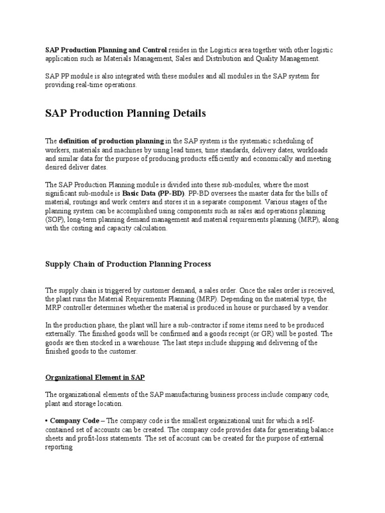 Production Planning Document - Main | PDF | Logistics | Systems Science