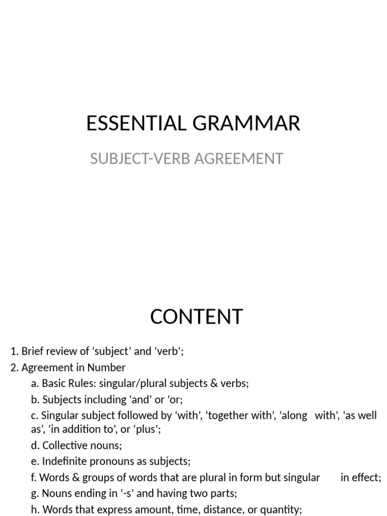 Subject-Verb Agreement Guide | PDF | Grammatical Number | Subject (Grammar)