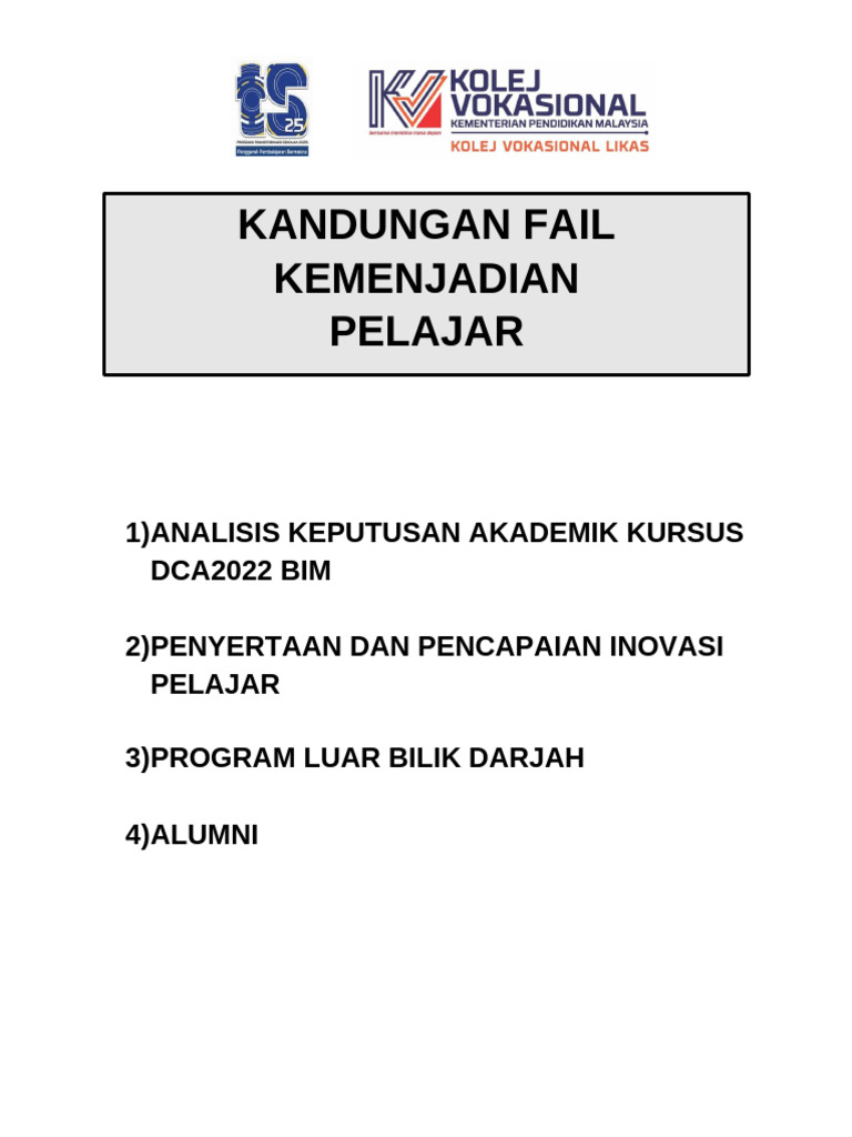 Senarai Dan Susunan Kandungan FAIL 5 | PDF