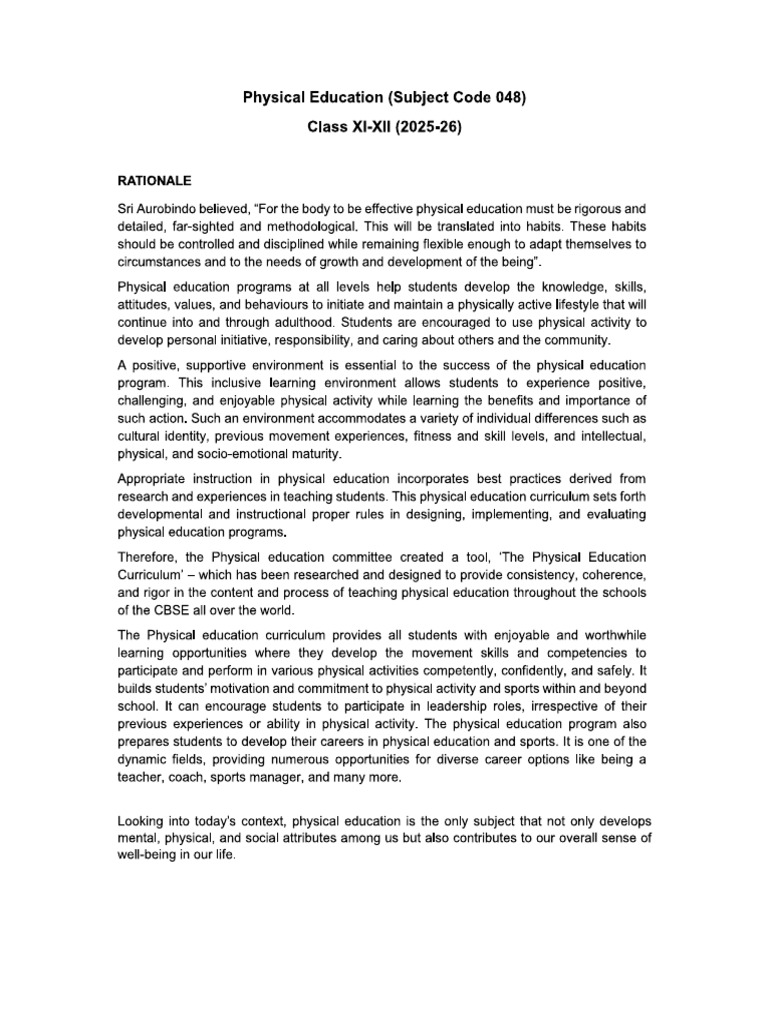 Physical Education Boards | PDF