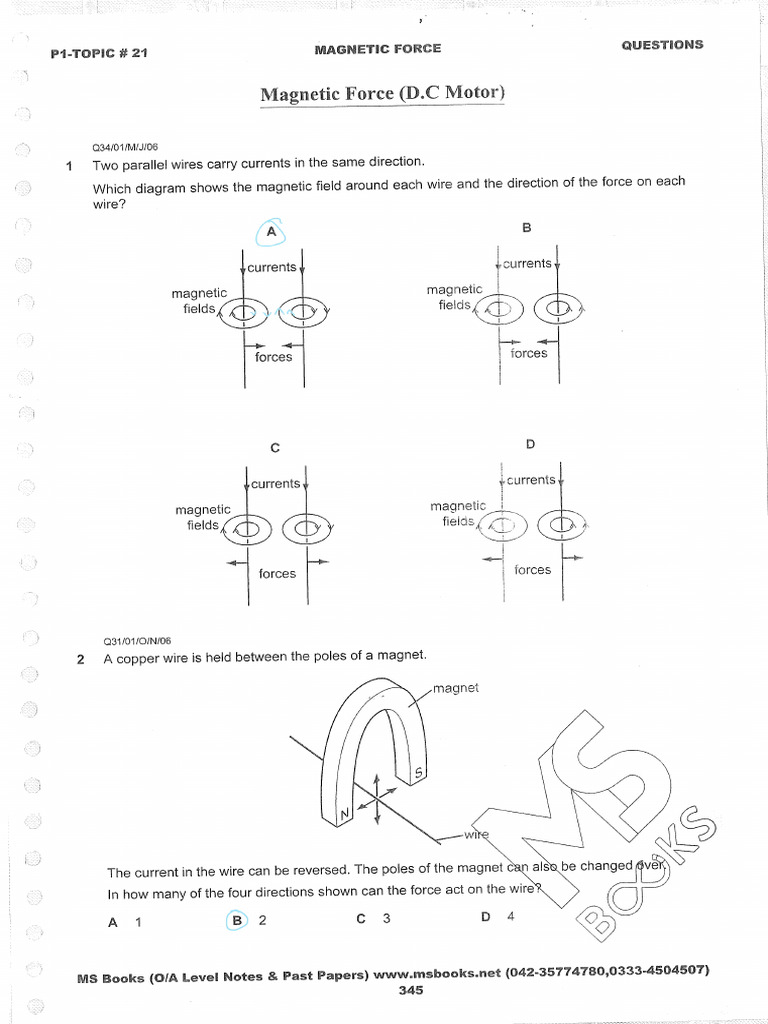 Magnetic Force DC Motor p1 Qa | PDF