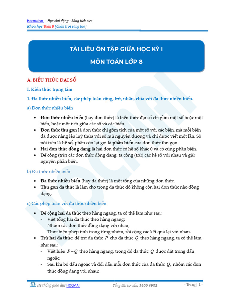 GK1 Toan 8 CTST | PDF