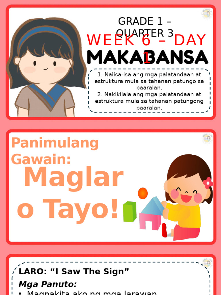 Grade 1 q3 Makabansa Week 6 | PDF