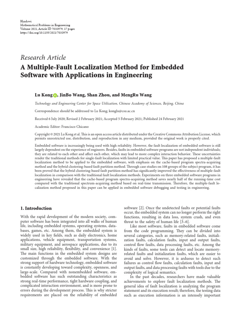 A Multiple-Fault Localization Method For Embedded | PDF | Embedded ...