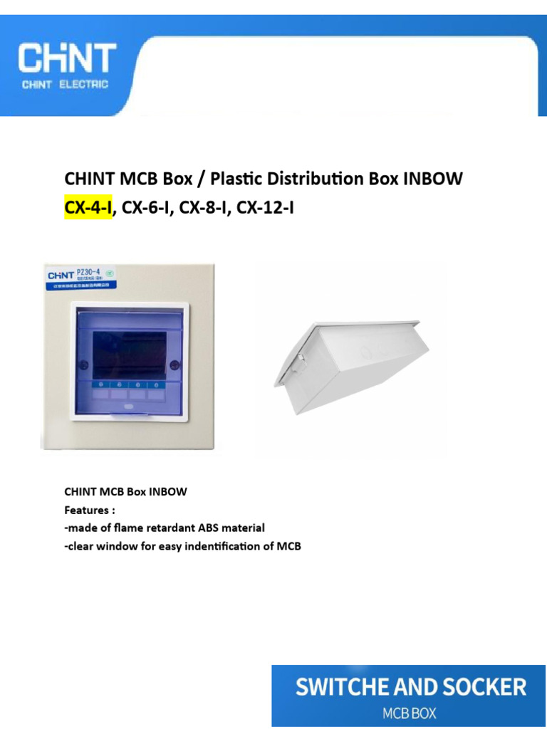 Chint MCB Box | PDF