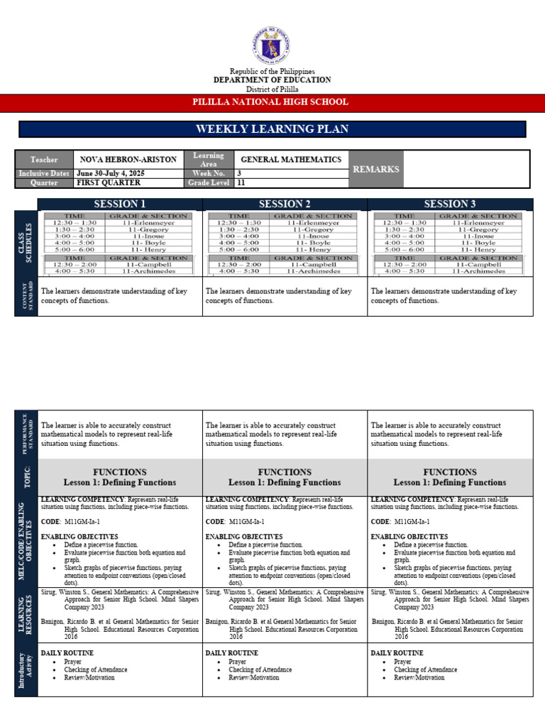 Week 3 Functions Defining Functions Pdf Function Mathematics
