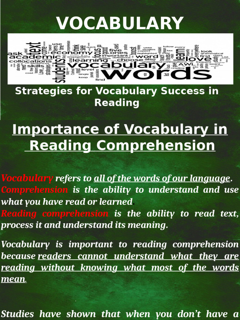 Vocabulary Development Strategies | PDF | Reading Comprehension ...