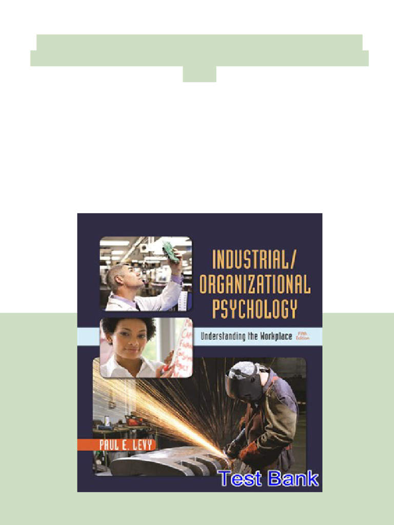 Industrial Organizational Psychology Understanding The Workplace 5th ...