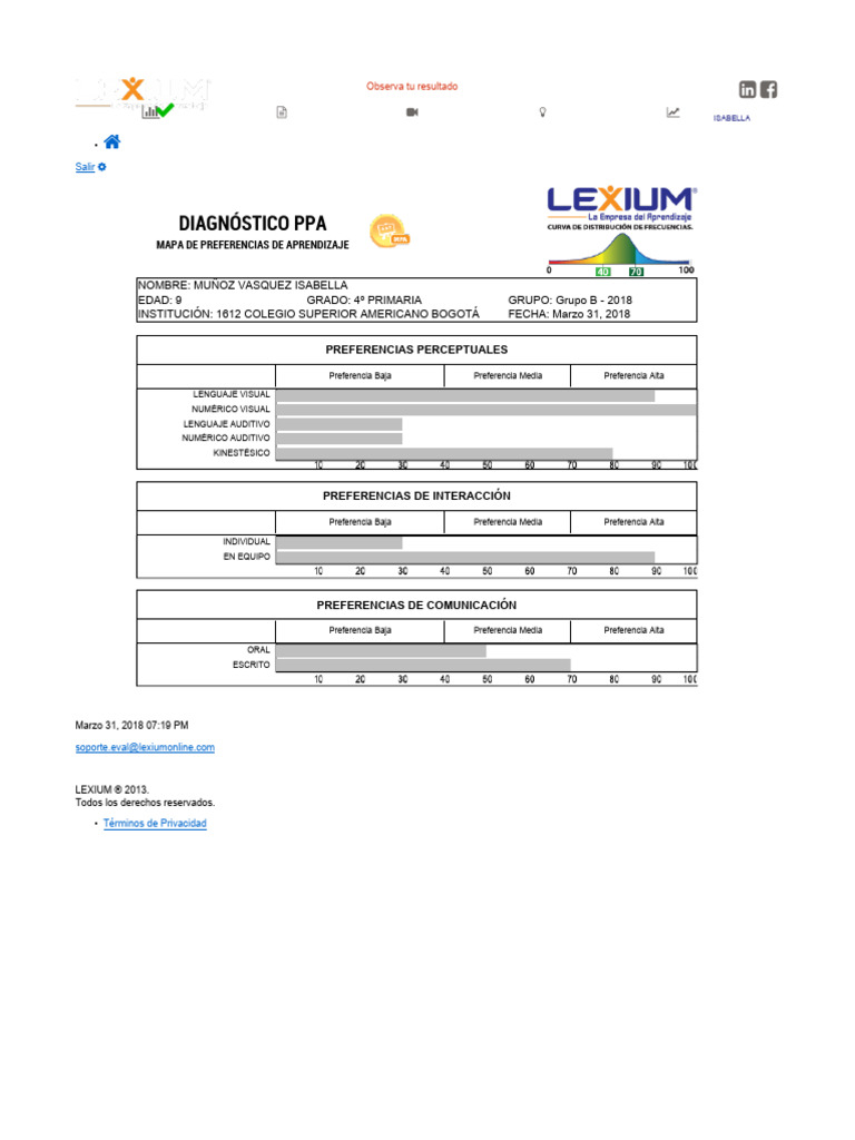 Prueba Lexium Isabela 1 | PDF