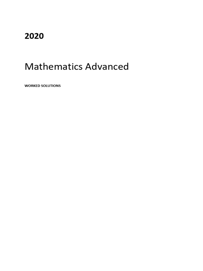 2020 Advanced Mathematics Exam Solutions | PDF | Mathematics ...