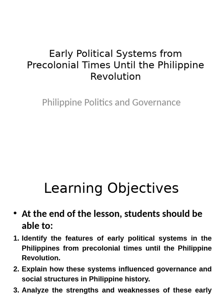 Early Philippine Political Systems Overview | PDF | Philippines ...
