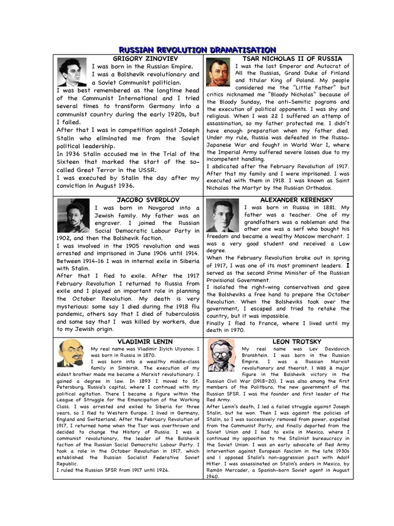 Russian Revolution Dramatisation | PDF | Joseph Stalin | Vladimir Lenin
