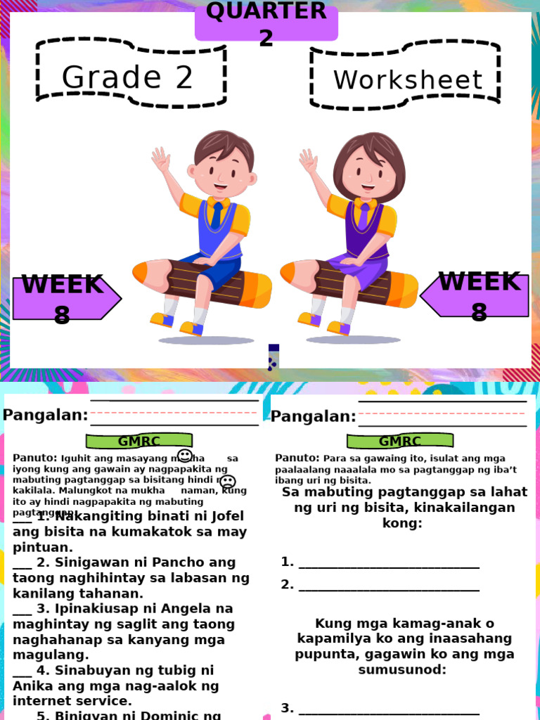 Q.2 - Grade 2 WEEK 8-WORKSHEETS | PDF