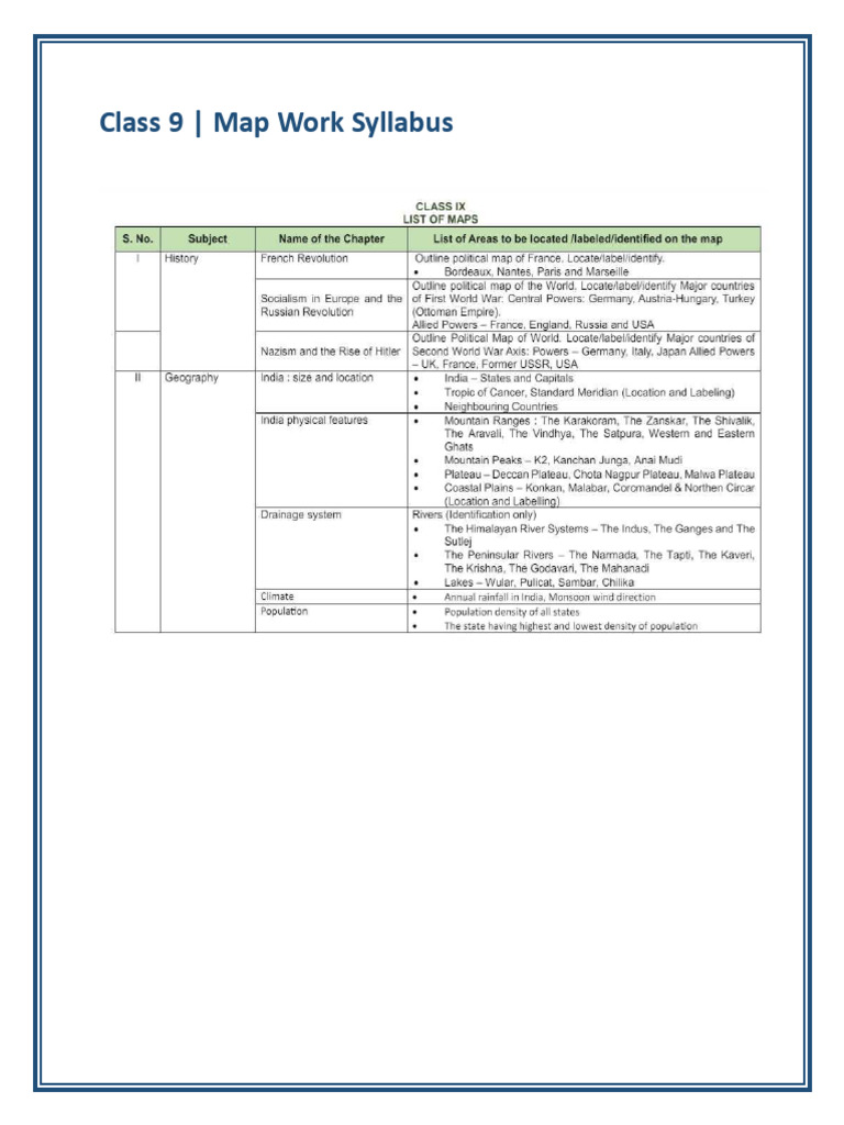 9th - Complete Map Work | PDF