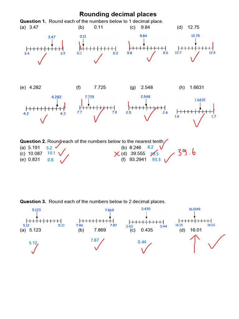 Rounding Decimals to Specified Places | PDF | Significant Figures ...