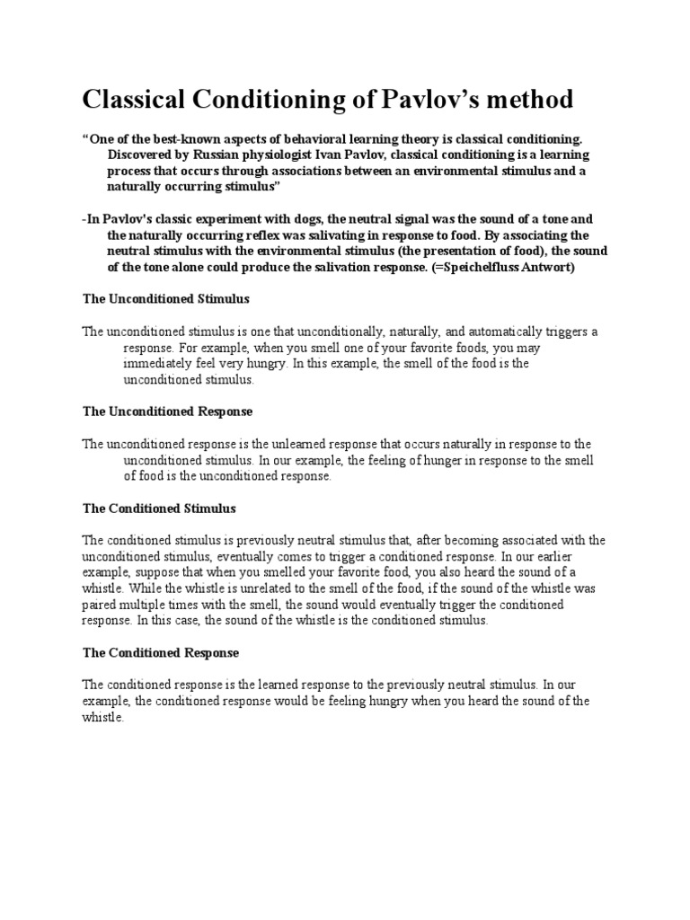 Classical Conditioning of Pavlov | Classical Conditioning | Learning