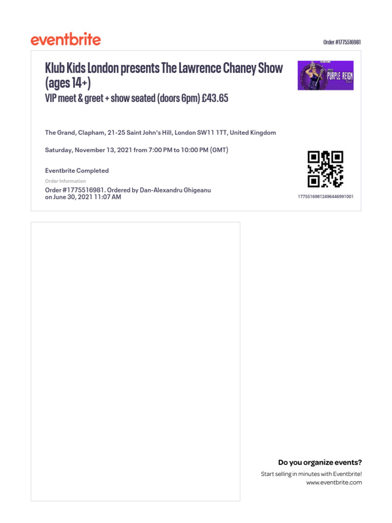 Order Confirmation: Lawrence Chaney Show | PDF