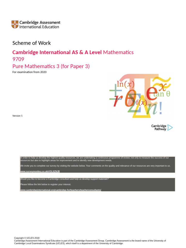 Mathematics Pure Math Paper 3 Scheme of Work | PDF | Mathematics | Learning