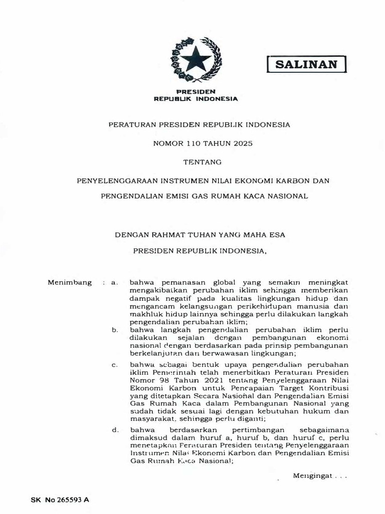 Perpres 110-2025 | PDF