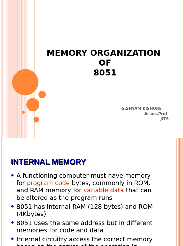 Memory Organization of 8051 | PDF | Central Processing Unit | Integrated Circuit