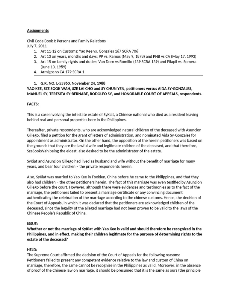 Civil Code Cases on Marriage and Rights | PDF | Marriage | Divorce
