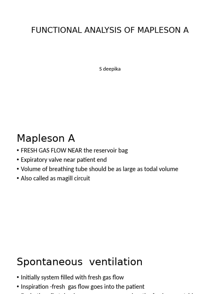 Functional Analysis of Mapleson A Circuit | PDF