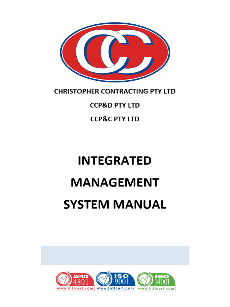 Integrated Management System Manual | PDF | Safety | Working Conditions