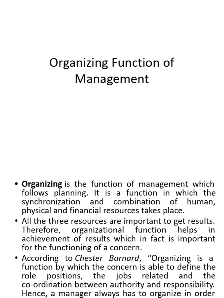 Organizing Function of Management.pptx | PDF | Business