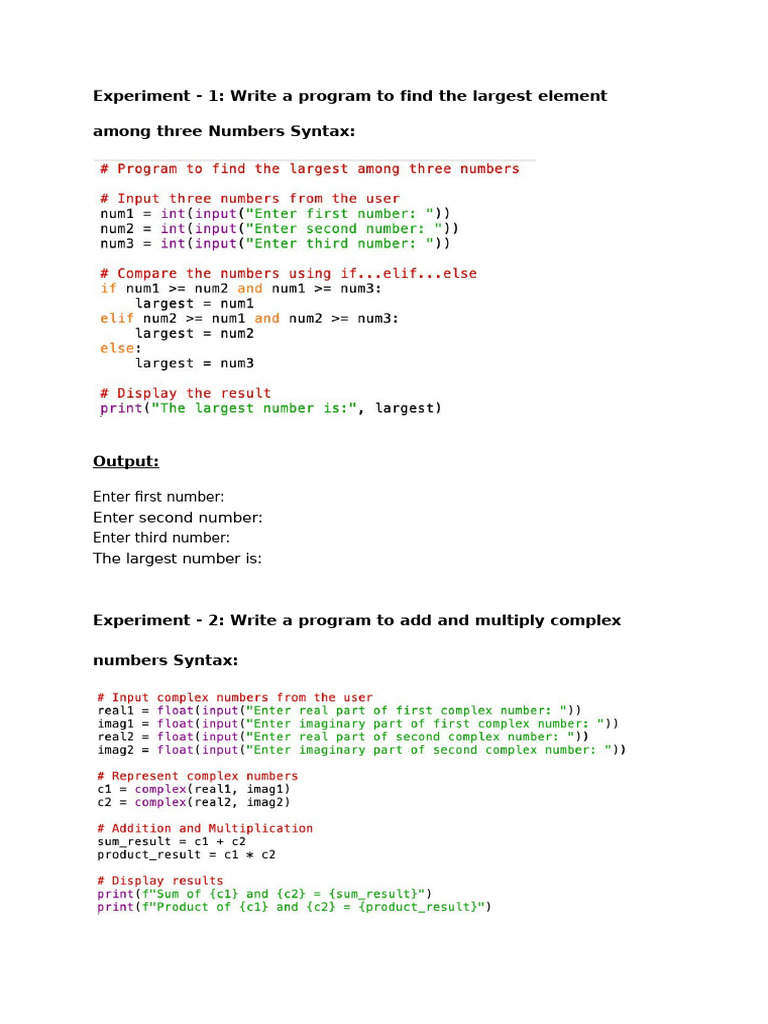 Experiments 1,2,3 | PDF