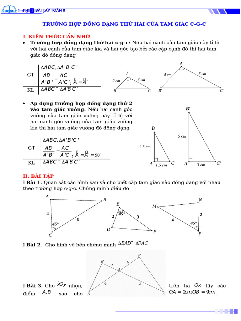 Trư NG H P Đ NG D NG TH 2 C A Tam Giác C-G-C | PDF