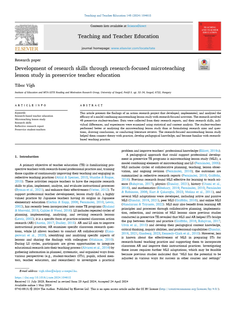 Enhancing Research Skills in Teacher Education | PDF | Lesson Plan ...