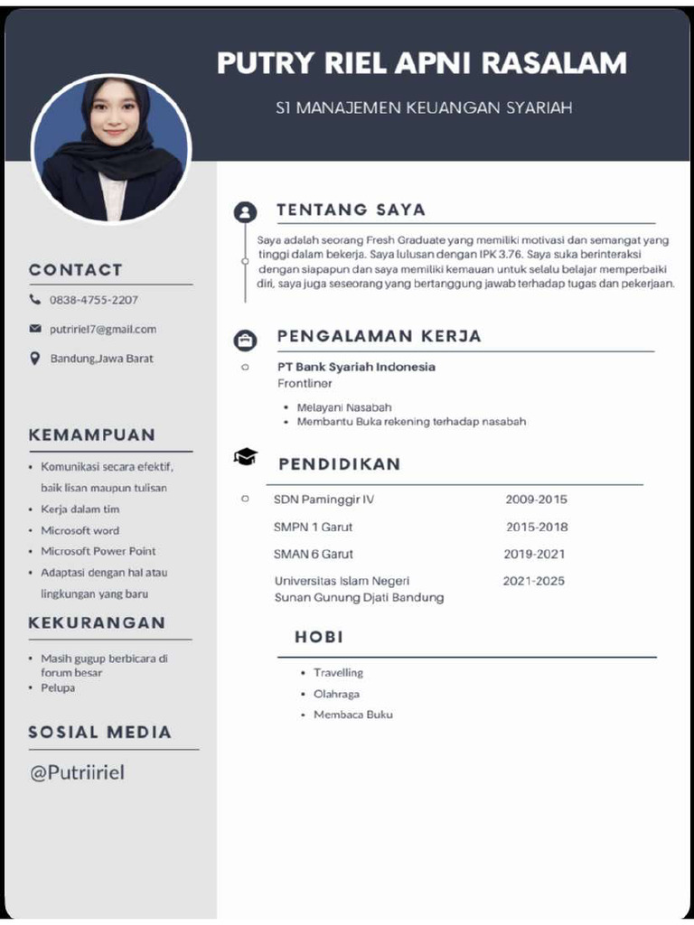 Putry Riel Apni Rasalam-CV & Dokumen | PDF